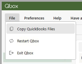 Copy QuickBooks Files into Qbox